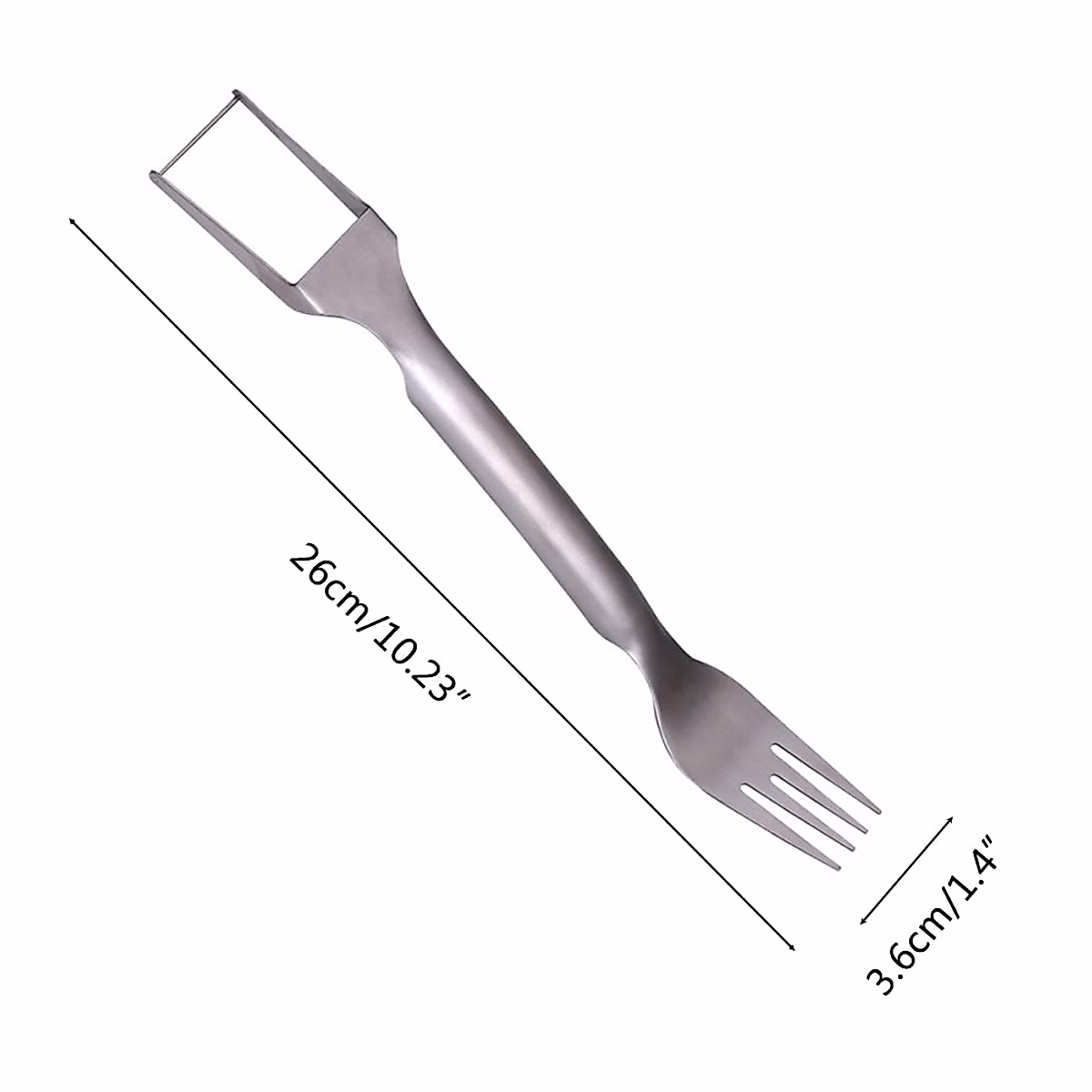 MIXCUT 2 in 1 Watermelon Slicer Fork Stainless Steel Cutter - Kids Fascinated Melon Cuber Cutting Tool - Carving and Cutting Utili Sliver