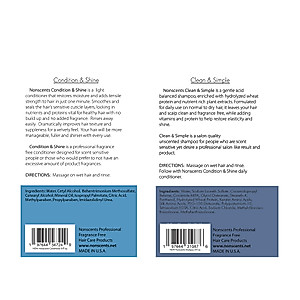 Nonscents Original Formula Fragrance Free Shampoo and Conditioner Set, Hydrating Shampoo for Dry Hair, Moisturizing and Unscented Shampoo and Conditioner for All Hair Types | Made in USA