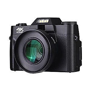abaolux 4K Digital Camera with WiFi, 16X Digital Zoom, 180 Degree Flip Screen, 180 Degree Flip Screen, Wide Angle Lens, Macro Lens, 2 Batteries and 34GB TF Card