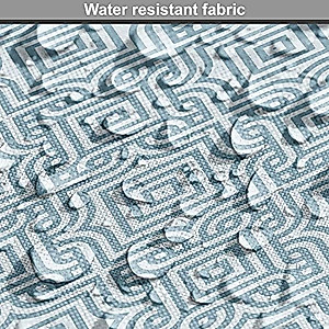 Lunarable Celtic Fabric by The Yard, Vintage Style Abstract Knot Pattern with Entangled Wavy Lines Motif, Decorative Fabric for Upholstery and Home Accents, 1 Yard, Blue Grey and White