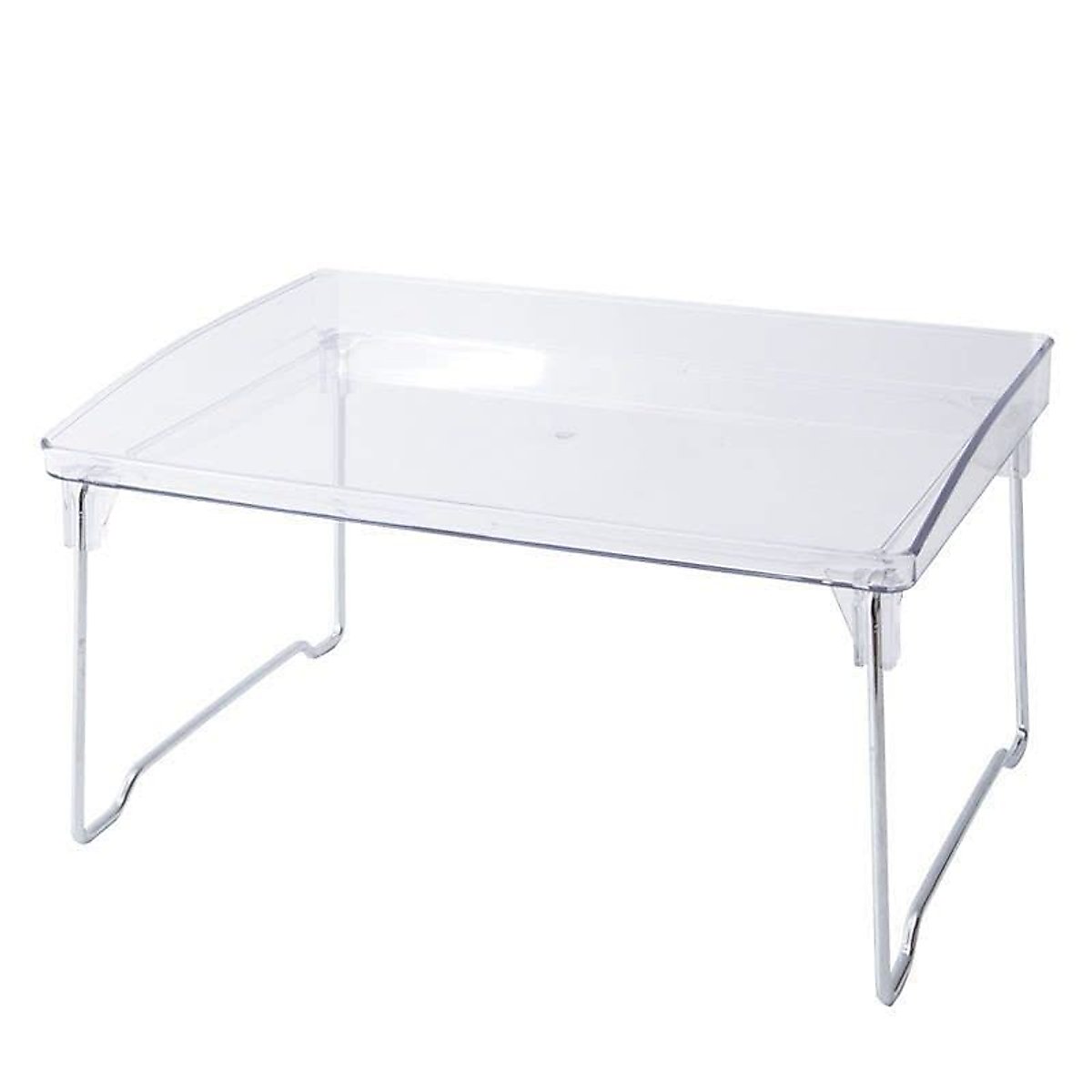 NOTIONSLAND Acrylic Folding Shelf Office Desktop Multi-Layer Transparent Storage Shelf Dormitory Table Double (Double Layer)