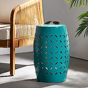 Christopher Knight Home Lilac Outdoor 12" Iron Side Table, Teal