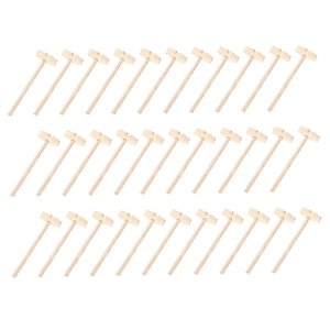 Gcroet Mini Wooden Hammer Seafood Shellfish Dessert Making Mallet Mini Educational Toy Mallet for Chocolate Jewelry Craft 30PCS Mini Wooden Hammer,Wooden Crab Mallet,Seafood Shellfish Hammers,Dessert