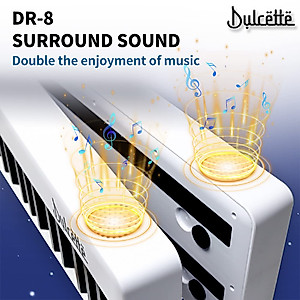 Dulcette *NEW* Foldable Electric Piano Keyboard | 88 Keys Portable Keyboard | Semi-Weighted Touch Sensitive Keys | MIDI & Dual Speakers Sustain Pedal | Digital Piano FREE Bag (White)
