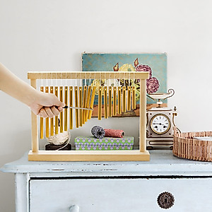 Suwimut 20-NOTE Bar Chime, Single-row Table Top Wind Chime, 20 Bars Musical Percussion Instrument with Mallet for Ornament Classroom Office Decoration, Kids Educational Gift