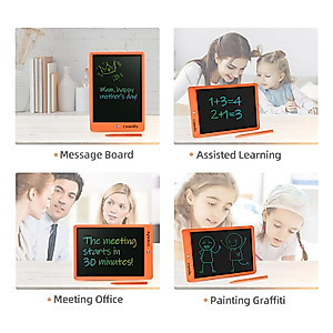 CARRVAS LCD Writing Tablet 10 Inch Colorful Drawing Pad for Kids Reusable Electronic Doodle Board Educational Learning Toys for 3 4 5 6 7 8 Years Old Toddler Boys Girls Home School