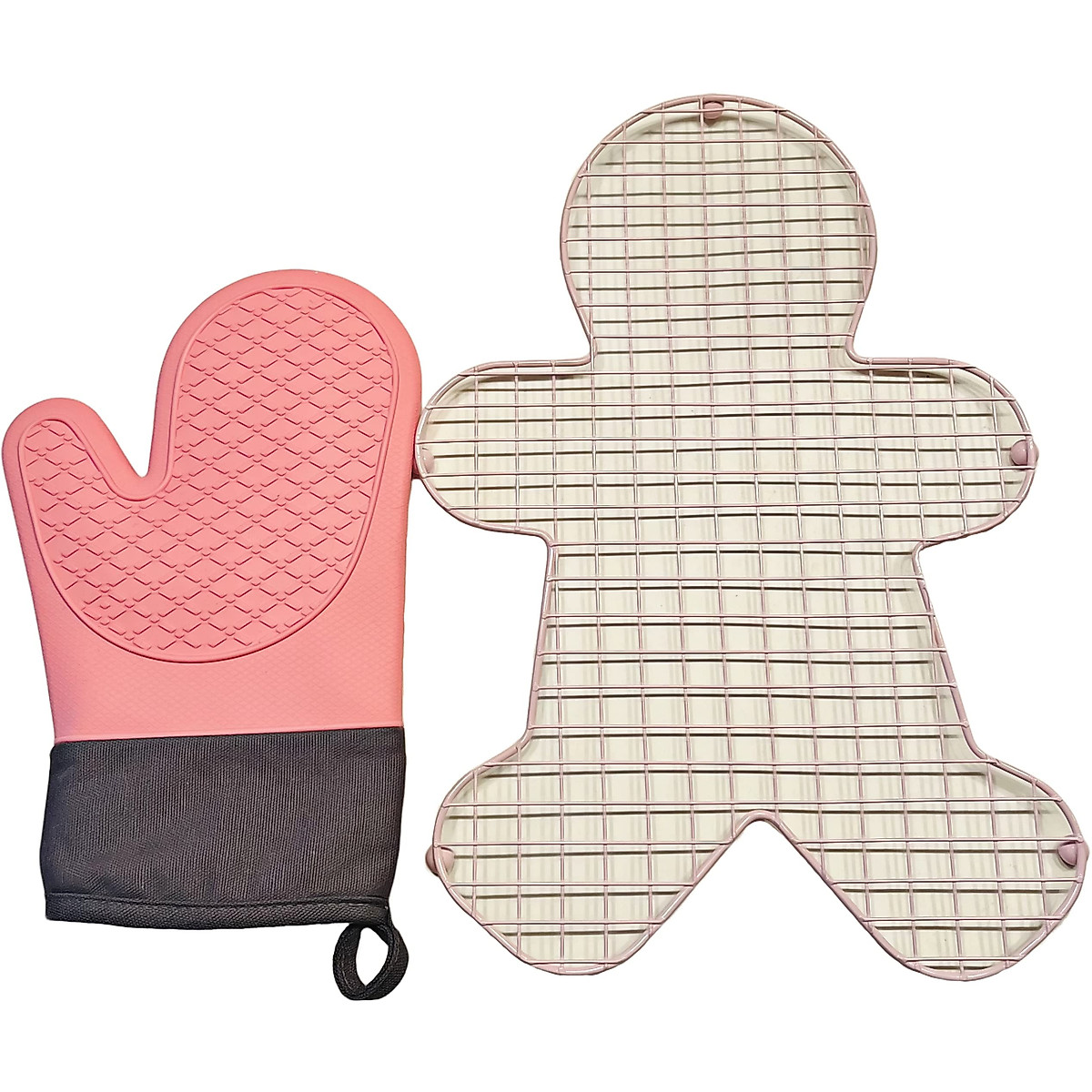 Dezicakes Cooling Rack for Baking Cookies Cupcakes Pink Gingerbread Unique Style Bakers Gift Idea Wire Rack Baking Oven Rack with Silicone Baking Mitt, Rust-Resistant, Cupcake Rack