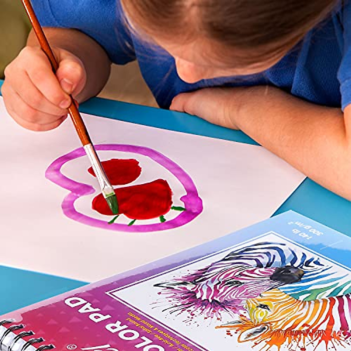 Dyvicl Watercolor Paper Pad 9"x12", Pack of 2, 35 Sheets Each(140 lb/300gsm), Cold Press, Spiral Watercolor Sketchbook for Painting, Drawing, Mixed Media, Acrylic, Art Paper for Kids Adults and Students