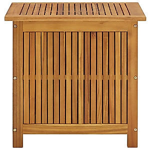 loibinfen Solid Wood Outdoor Storage Bench,Solid Acacia Wood Garden Deck Box Patio Storage Box with Liftable Top Outdoor Wooden Storage Container for Patio,Backyard,Poolside, 23.6"x19.7"x22.8"