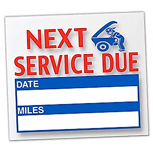 Donkey Auto Products Generic Next Service Due Reminder Static Cling Window Stickers – Oil Changes, Tune-Ups, Tire Rotations (100 per Pack)