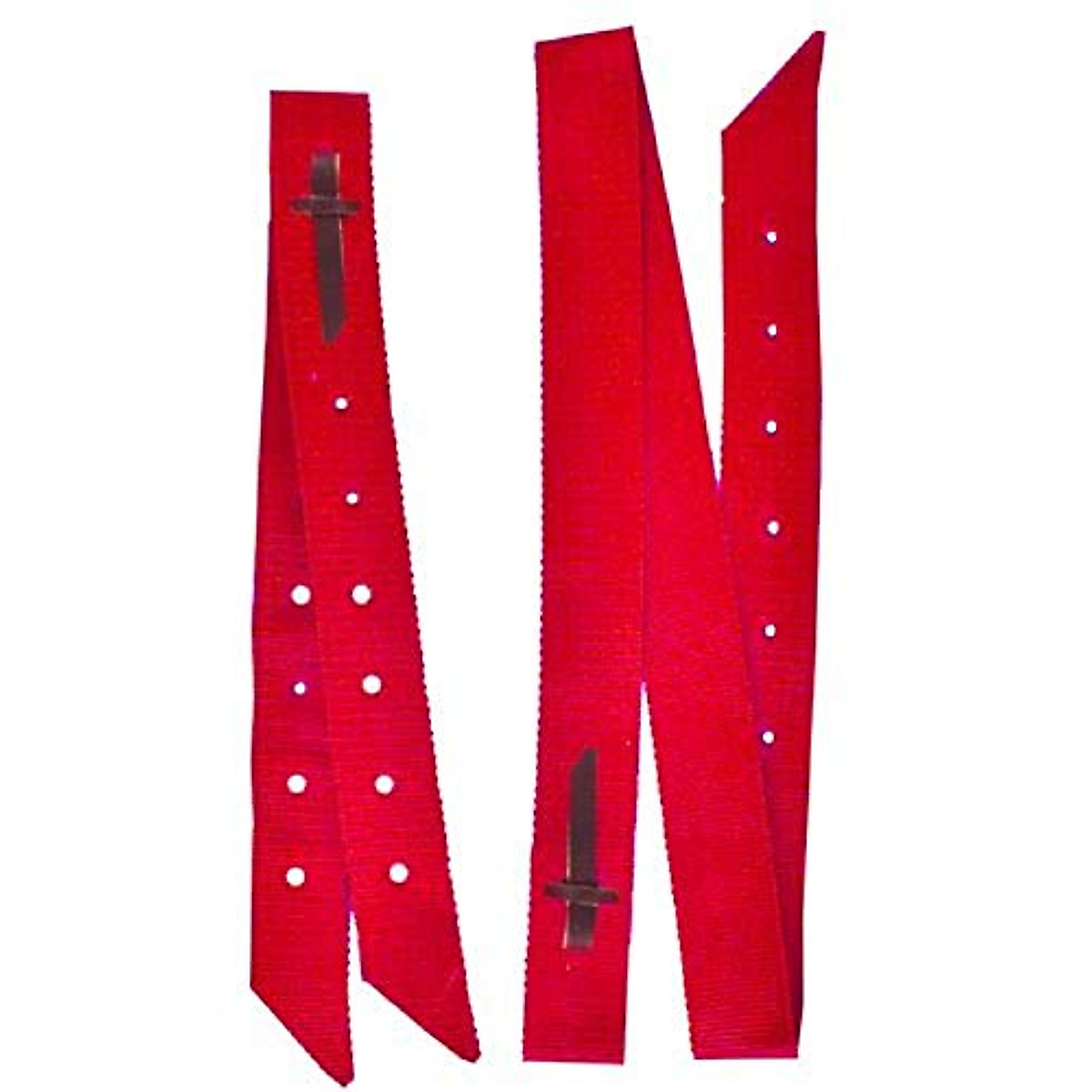 Showman Premium Quality Nylon Off Billet and Tie Strap Set. 2ply Premium Webbed Nylon (Red)
