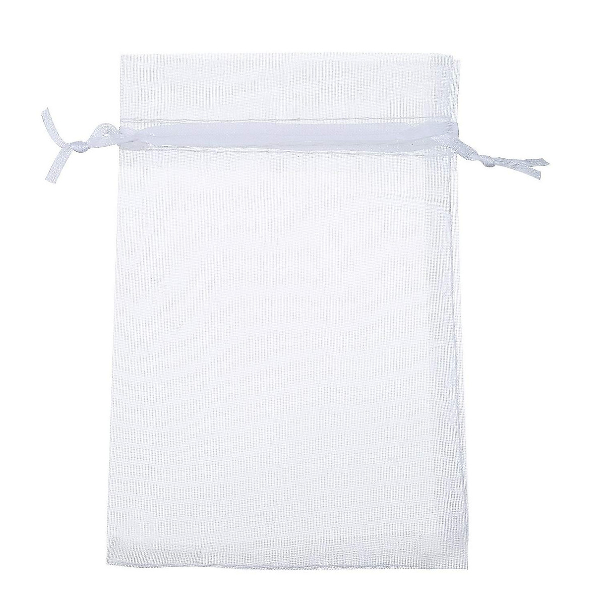 Wudygirl 100pcs Organza Bags 4X6 with Drawstring Jewelry Pouches Bags for Party Wedding Christmas Candy Seashell Favor Bags (White 4x6)