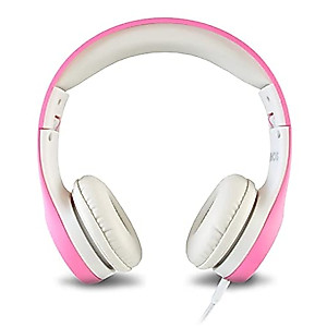 NENOS Children Kids Children's Volume Limited Headphones for Kids Foldable (Pink)