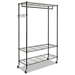 n/a Wardrobe Clothes Storage Rack Wire Shelving Garment Rack Black Stand Floor Hanger Storage