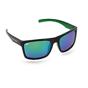 VIRTUE V-Paragon Polarized Sunglasses - Polished Black with Emerald Lens