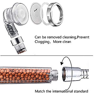 Nosame Shower Head, Filter Filtration High Pressure Water Saving 3 Mode Function Spray Handheld Showerheads 1.6 GPM for Hair & Skin