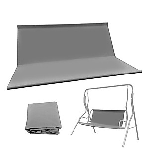 Garden Swing Seat Cover Replacement 45x19x19 Inch Waterproof Yard Swing Chair Cover Fit for Outdoor 2 and 3 Seater Swing Chair Grey, Garden Accessories