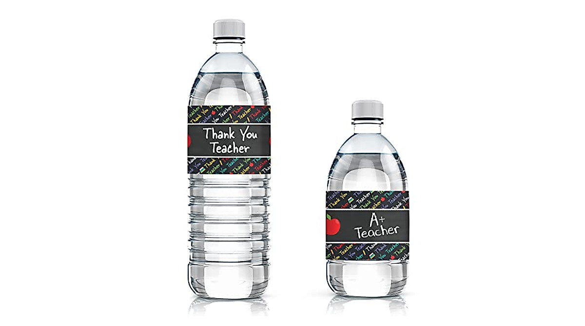 Thank You Teacher Water Bottle Labels – Celebrate Educators with Style