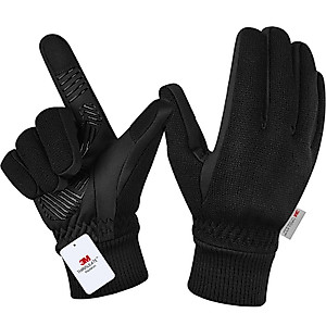 MOREOK Winter Gloves -10°F 3M Thinsulate Warm Gloves Bike Gloves Cycling Gloves for Driving/Cycling/Running/Hiking-BALCK-L