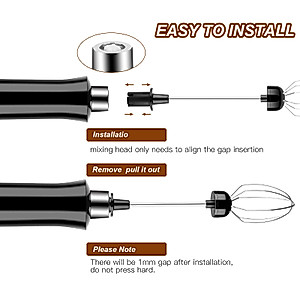 Electric Milk Frother Handheld with 3 Whisks - USB Rechargeable frother 3-Speed Adjustable Foam Maker Drink Mixer for coffee Latte Cappuccino Cake Egg Hot Chocolate