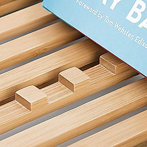 InterDesign Formbu Bathtub Caddy with Reading Tray, Wine, Tablet and Phone Holder - Natural