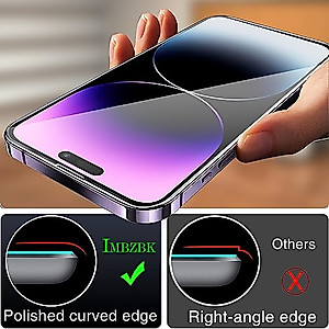 IMBZBK 3 Pack Screen Protector for iPhone 14 Pro Tempered Glass with 3 Pack Camera Lens Protector, Accessories 9H Anti Scratch for Apple 14 Pro, 2.5D Curved, Case Friendly, Transparent