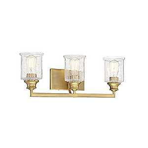 Savoy House 8-1972-3-322 Hampton Warm Brass 3-Light Bathroom Vanity Light (24" W x 9" H)