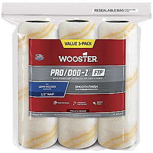 The Wooster Brush Company RR669-9 Pro Doo Z FTP Roller Cover 1/2-Inch Nap, 3-Pack