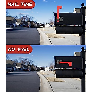 Red Mailbox Flag Replacement Galvanized Steel Mailbox Replacement Flag Kit Universal Outgoing Mail Mailbox Flag Proof Metal Replacement Flag Peel and Stick Universal Mailbox Flag for Outgoing Mailbox
