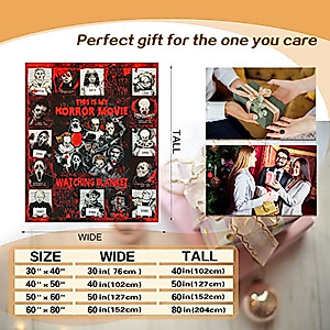 Super Soft Horror Movie Watching Blanket 50"x60" Halloween Christmas Throw Blanket Warm Lightweight Cozy Flannel Blankets for Bed Sofa Living Room