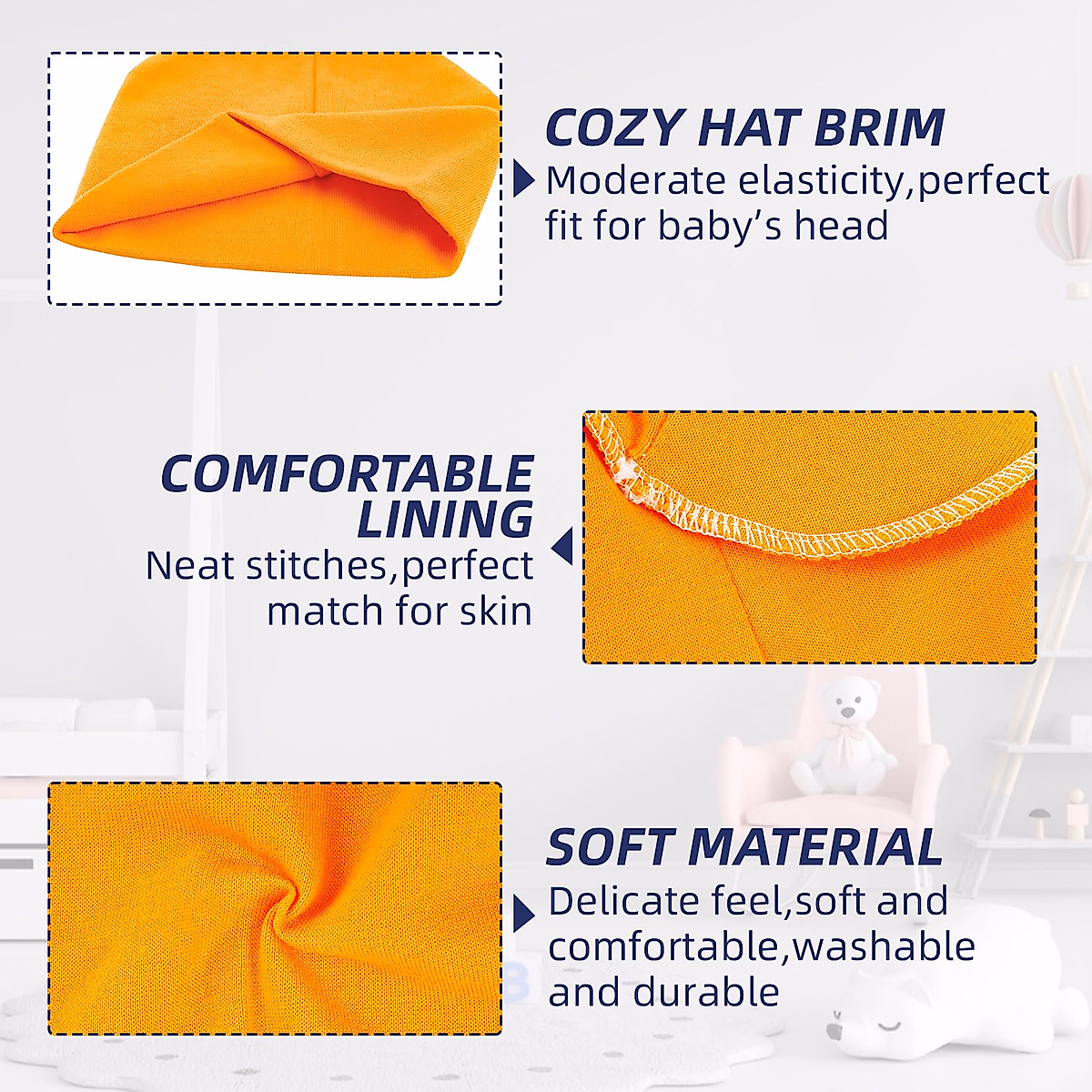 Century Star Baby Beanie Hats Newborn Infant Toddler Beanies for Girls Boys Soft Knit Kids Beanies Cap Nursery Beanie 1Pc Neon Yellow 0-12 Months