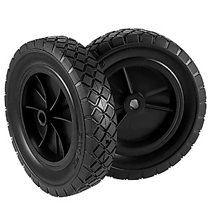 HOIGON 4 PCS 8 x 1.75 Inch Solid Rubber Hand Truck Wheel, Universal Replacement Tires Wheels for 1/2 Inch Axle, Lawn Mower Wheels for Garden Recliner, Dolly, Compressor, 110 LBS Load Capacity