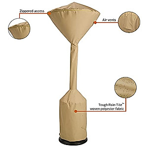 Classic Accessories Terrazzo Water-Resistant 34 Inch Round Stand-Up Patio Heater Cover, Patio Furniture Covers
