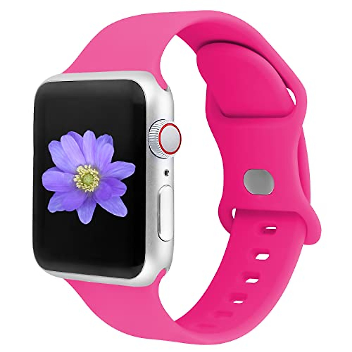 Cindgress Sport Bands Compatible with 41mm 38mm 40mm Apple Watch Bands for Women Men,Compatible with Soft Silicone Apple Watch Series 6 Bands for Women Men Series SE 9 8 7 6 5 4 3 2 1 S/M Hot Pink