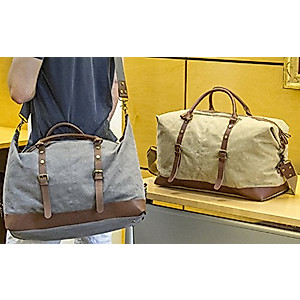 Sweetbriar Vintage Canvas Duffle Bag - Classic Weekender Travel Duffel