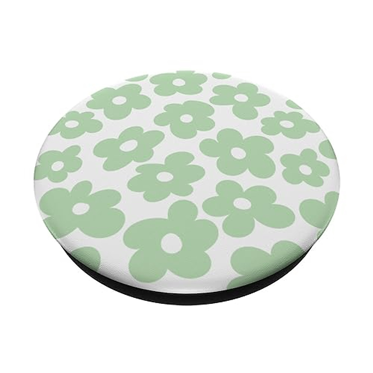 Aesthetic Sage Green Flowers Retro Daisy PopSockets Standard PopGrip