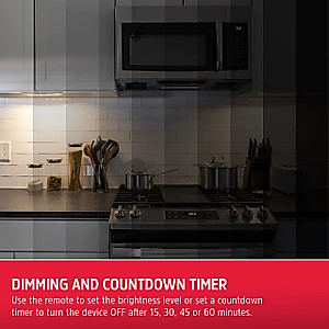 Energizer Under Cabinet Light, Color Changing, Battery Operated LED Lights with Remote, 12 Inch, 100 Lumens, Wireless Under Cabinet Lighting, Closet Lighting, Stick On Lights, Kitchen Lights, 44578