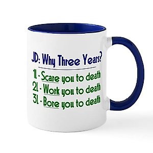 CafePress JD = Three Years Mug Ceramic Coffee Mug, Tea Cup 11 oz