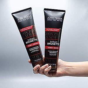 John Frieda Midnight Brunette Visibly Deeper Colour Deepening Shampoo, 8.3 Ounces - Packaging May Vary