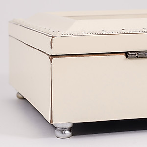 Confirmation May You Follow the Lord Ivory Rope Trim Jewelry Music Box Plays Ave Maria