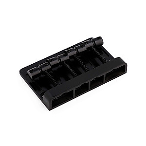Metallor 4 String Bass Bridge Tailpiece Fixed Saddles for Electric Bass Guitar Jazz Bass or Precision Bass Black.