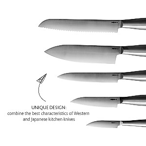 BOSKA Kitchen Knife Sets Copenhagen 5 Piece Kitchen Knives for Chopping, Slicing Knife for Meat Cutting and Dicing Gourmet Food