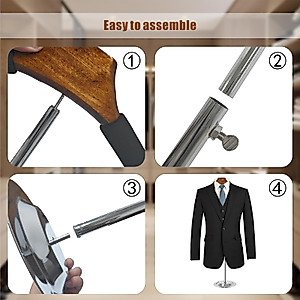 Eunika 2 Pack Adjustable T Shirt Display Flexible Shoulder Stand, Portable Metal Shirt Rack Display Stand Garment Coat Holder for Clothing Garment Coat Retail Vendor, Cloakroom,17-31.5 Inch