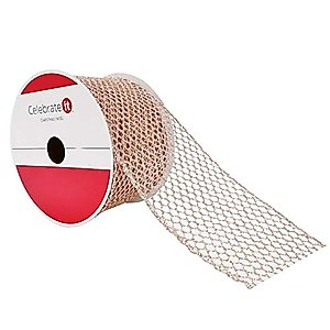 2.5" Glitter Mesh Wired Ribbon by Celebrate It Christmas