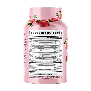 MYVIDAPURE Hair Skin Nails. Biotin, MSM, Vitamin D3, Collagen, Hydrolyzed Keratin, Vitamin A, Riboflavin, Natural Strawberry Flavor, Color Non GMO, Gluten Free (60 gummies)