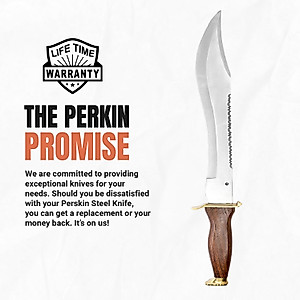 Hunting Knife - 12" Fixed Blade Hunting Knives with Sheath - Razor Sharp Fixed Blade Knife Crafted from Stainless Carbon Steel with Walnut Wood Handle - Handmade Survival Knife by Perking Knife