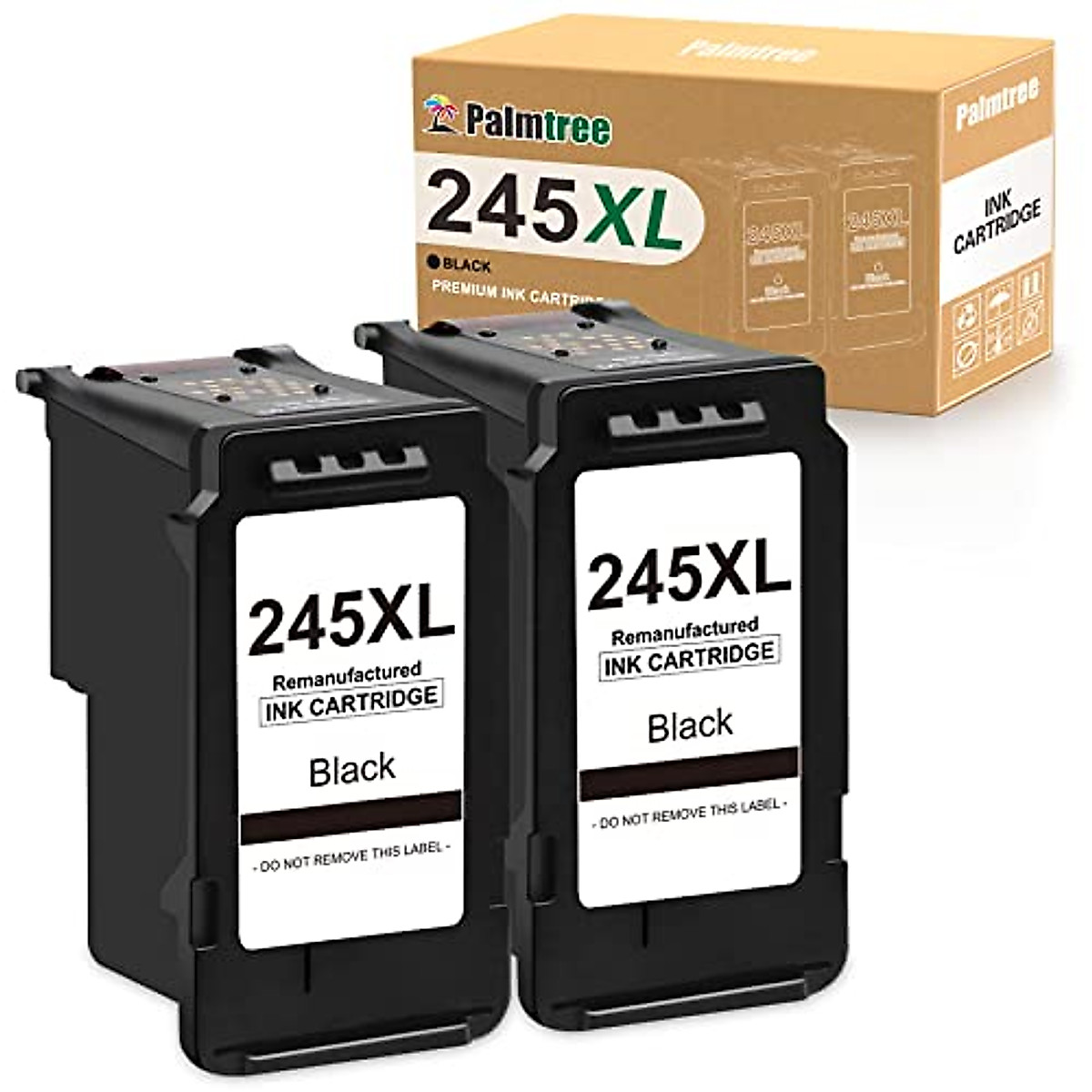 Palmtree Compatible 245XL Ink Cartridge 2 Black Combo Pack Replacement for Canon PG 245 243 XL Higher Yield for PIXMA MX490 MX492 MG2922 MG2522 MG2520 MG2920 TS3100 TS3122 TS3300 TR4500 TR4520 Printer