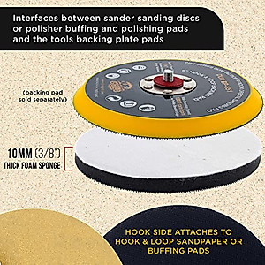 Dura-Gold Pro Series 6" x 10mm Soft Density Interface Pad, 2 Pack - Hook & Loop Foam Protection Cushion, Used Between Sander Sanding Discs, Polisher Polishing Pads & Backing Pads - Auto Car Detailing