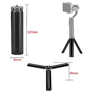 JINTU Metal Mini Tripod, Phone & Camera Stand Tabletop Tripod for iPhone/Cell Phone/Digital Cameras/Video stabilizer, Perfect for Desktop Vlogging, Webcam with 1/4 screw, Aluminum Alloy