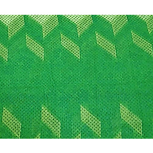 Peegli Vintage Green Saree Abstract Printed Curtain Drape Fabric Georgette DIY Craft Sari